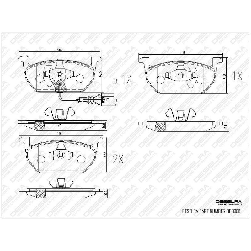 DESELRA BRAKE PAD SET FRONT (9103074454) - Greg's Motor Spares
