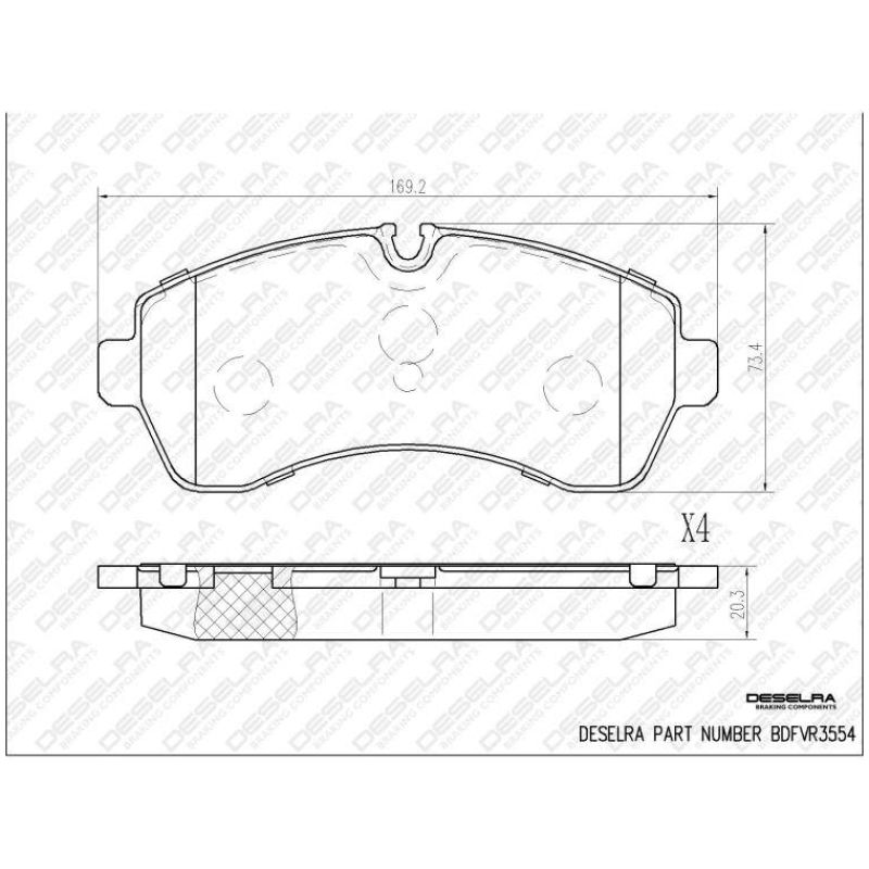 DESELRA BRAKE PAD SET FRONT (9103073555) - Greg's Motor Spares
