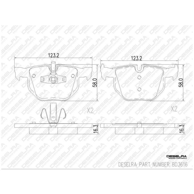DESELRA BRAKE PAD SET REAR (9103073823) - Greg's Motor Spares