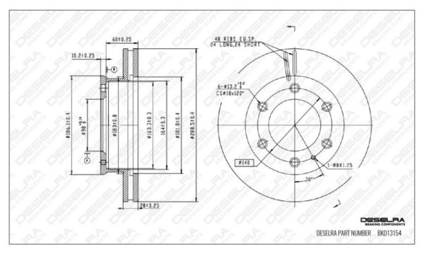 DESELRA BRAKE DISC FRONT (BKD13154) - Greg's Motor Spares
