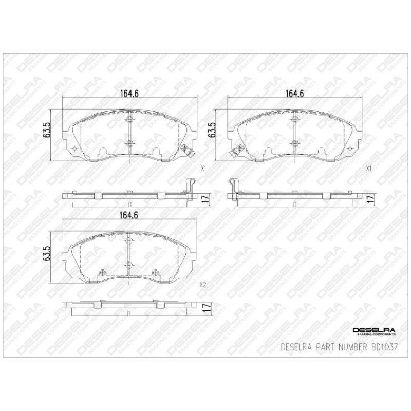 DESELRA Brake Pad Set Front (BD1037) - Greg's Motor Spares